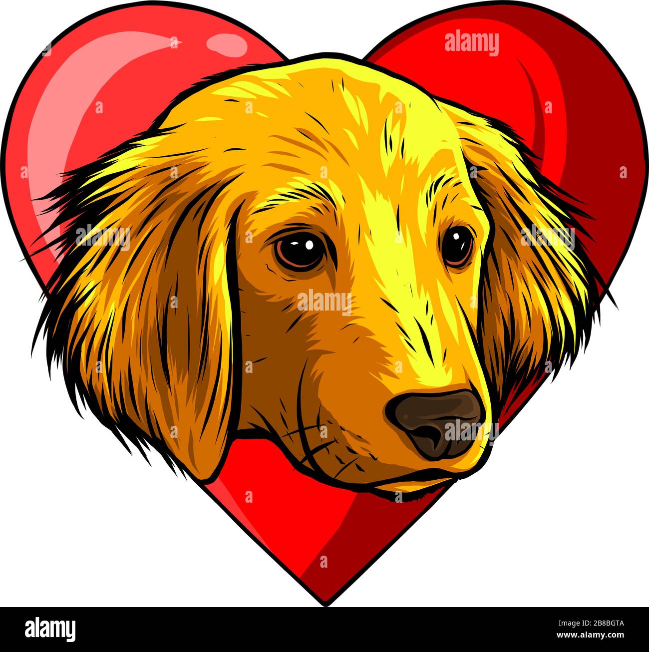 Dog with heart icon. Favorite pet. Adopt animal. Emblem for veterinary ...