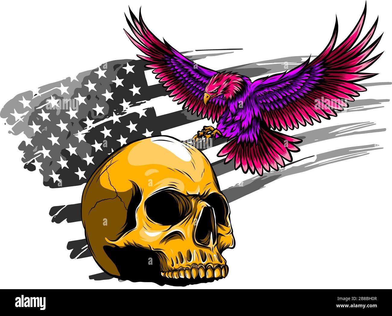 American eagle with USA flags vector illustration Stock Vector Image ...