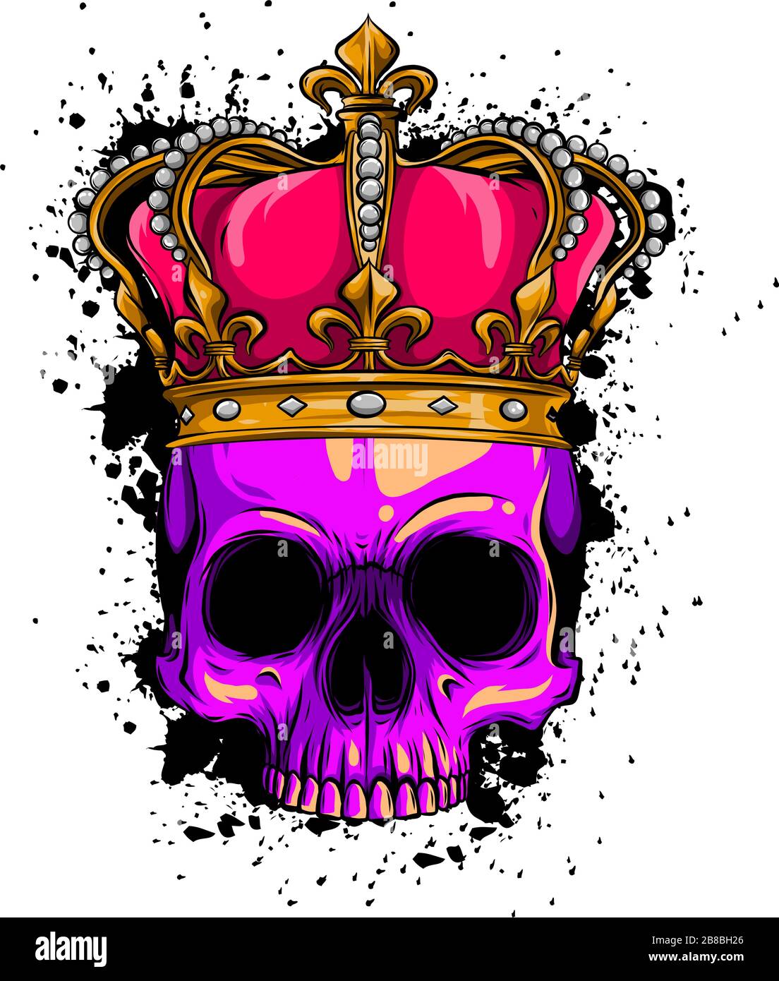 Vector illustration human death skull in crown with roses Stock Vector ...