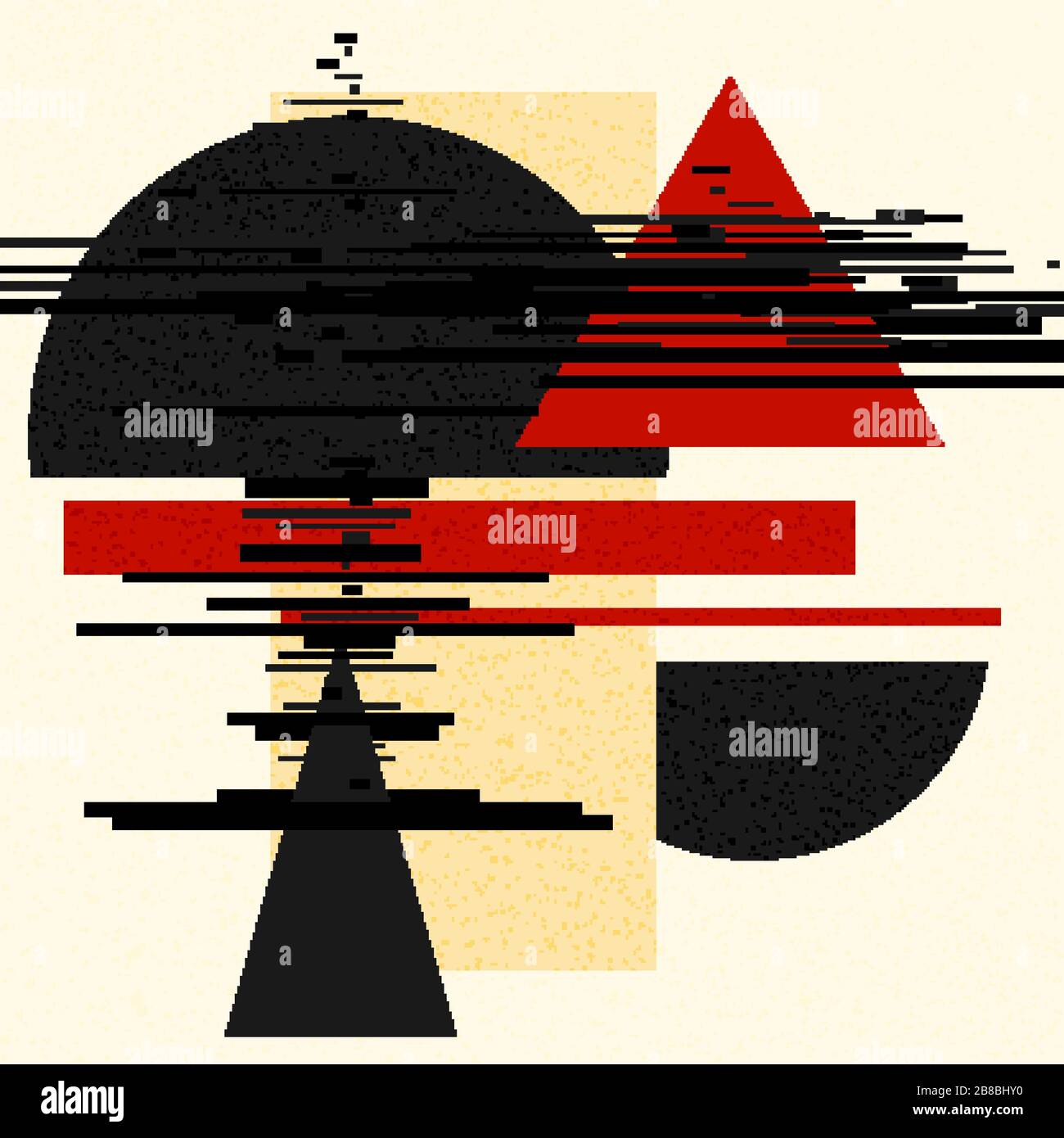 Vector abstract black and red shapes Constructivism Art style design ...