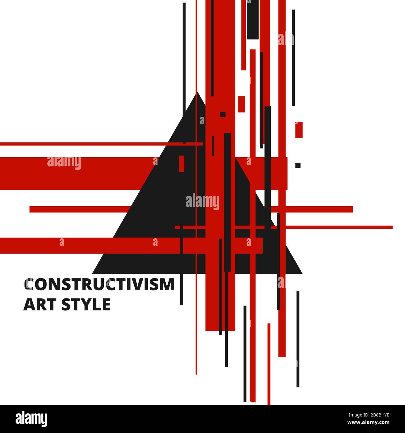 Vector abstract black and red shapes Constructivism Art style design ...