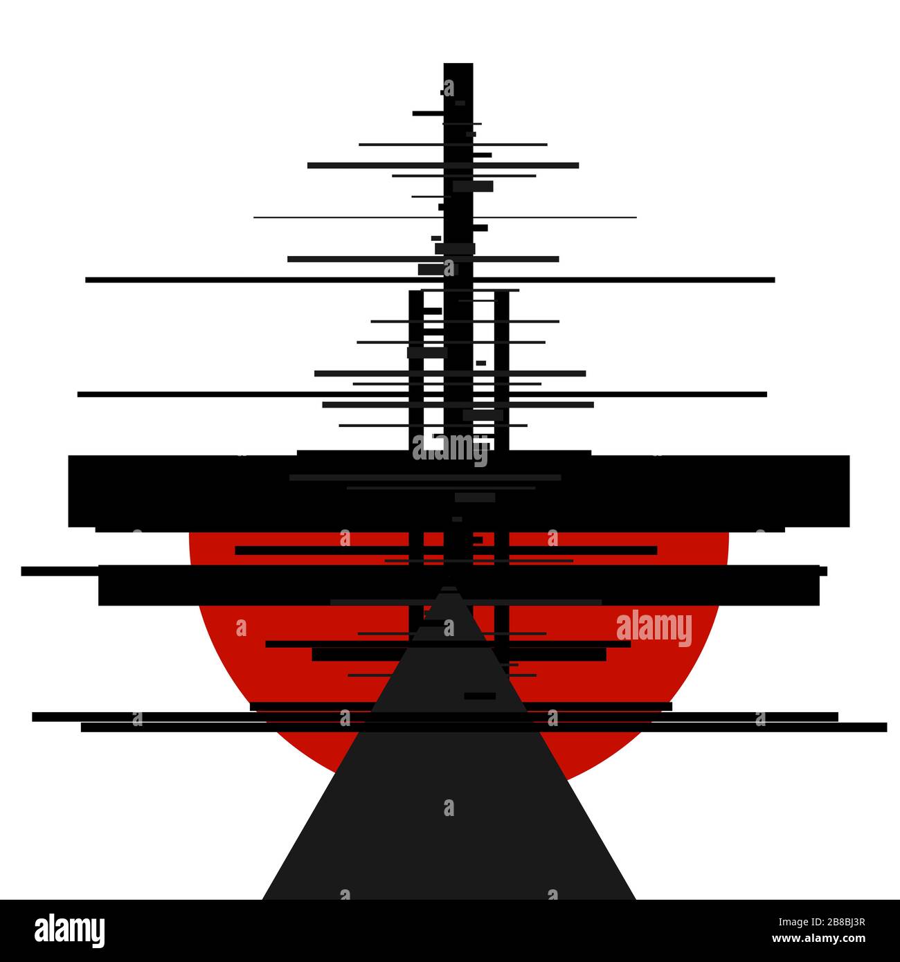 Vector abstract black and red shapes Constructivism Art style design ...