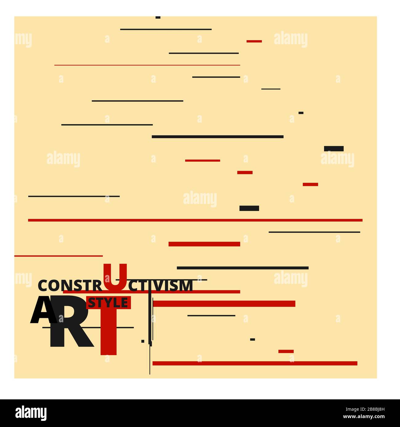 Vector abstract black and red shapes Constructivism Art style design ...