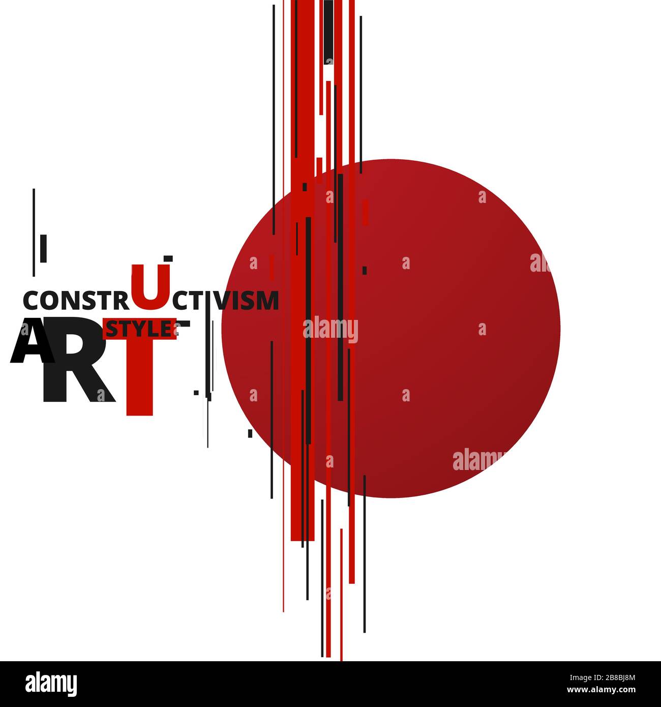 Vector abstract black and red shapes Constructivism Art style design ...
