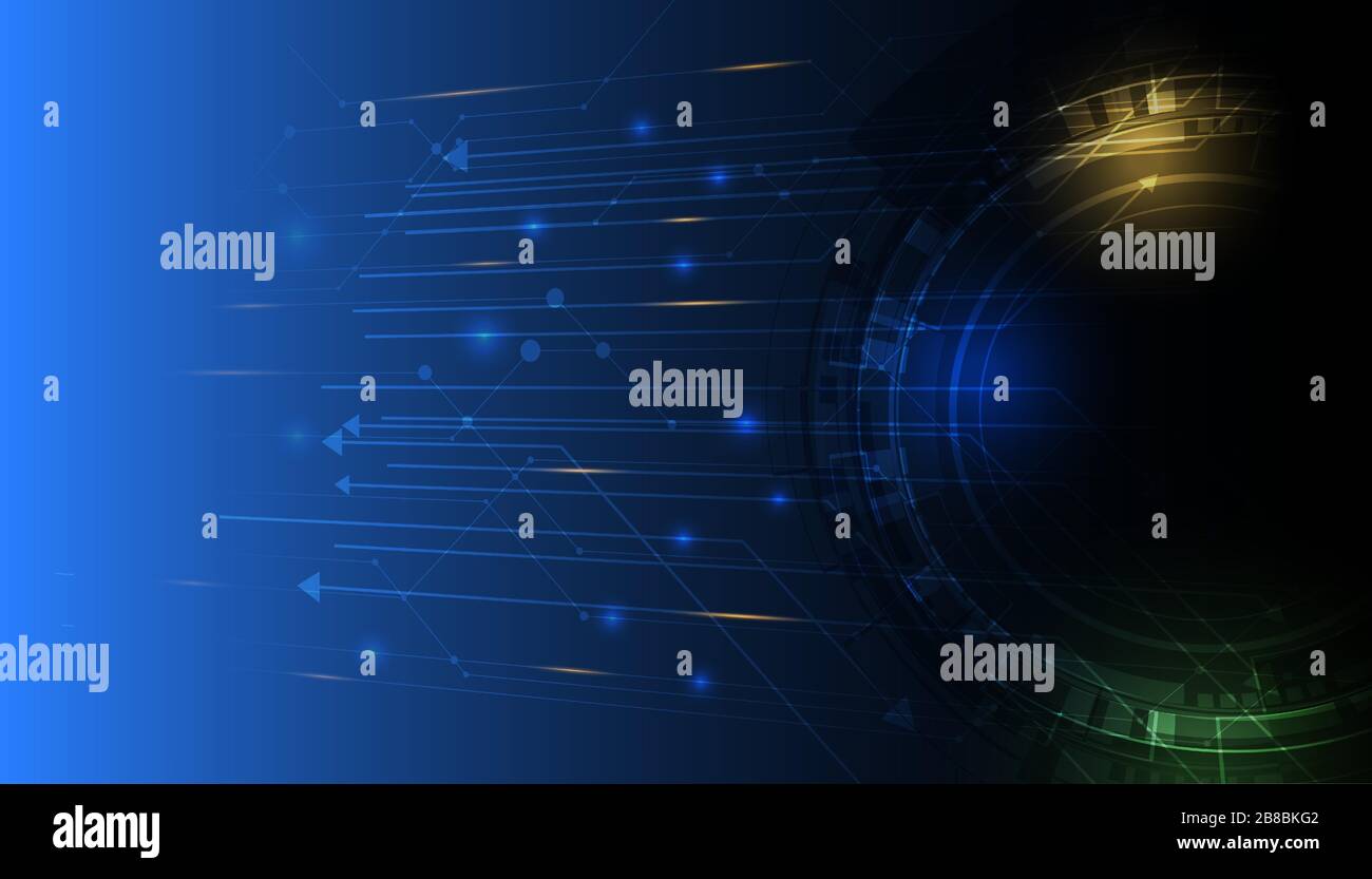 Abstract technology background with circuit pattern, sparkle effect and hi tech circle Stock ...