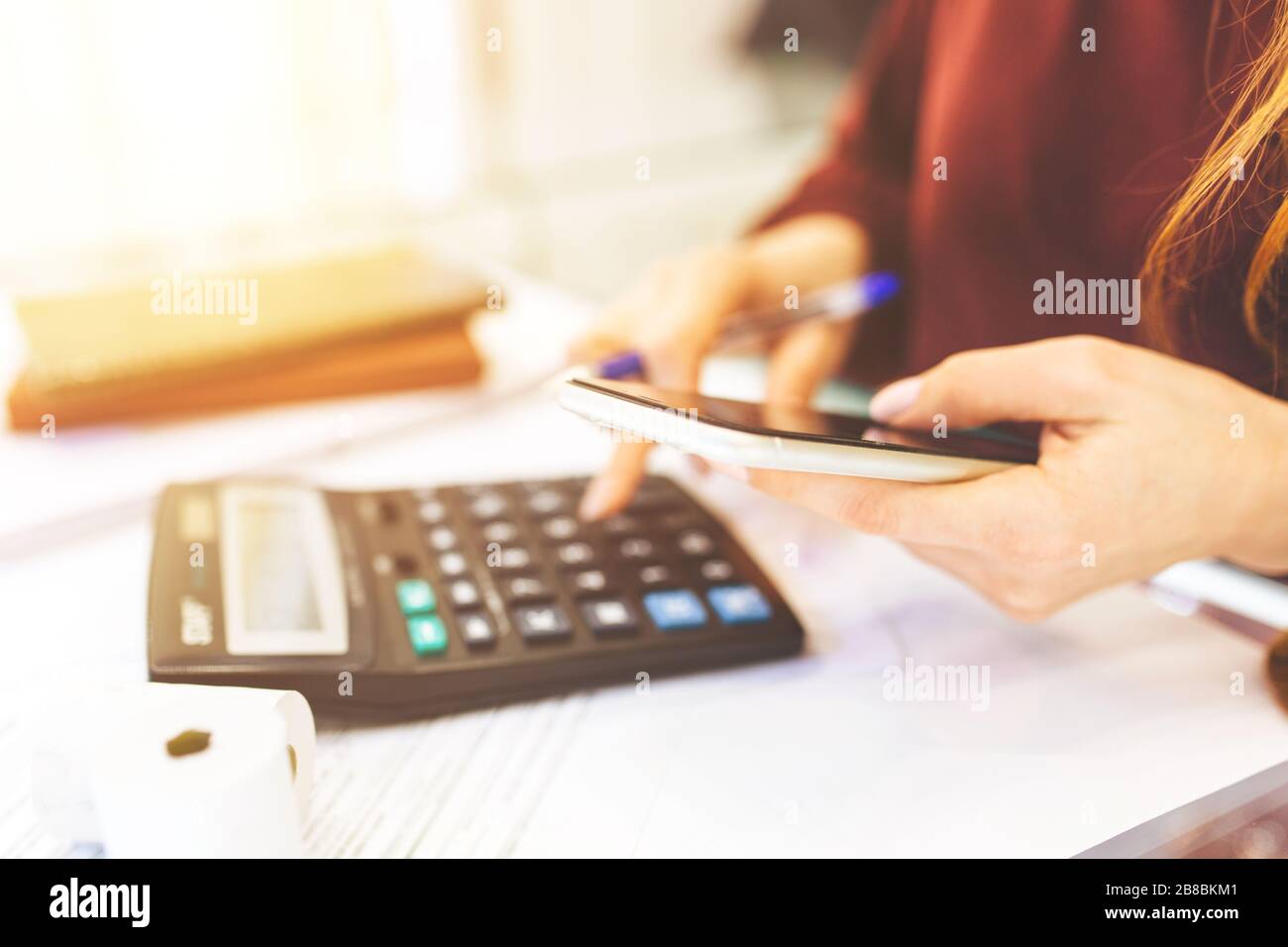 Close up business woman calculator hi-res stock photography and images ...