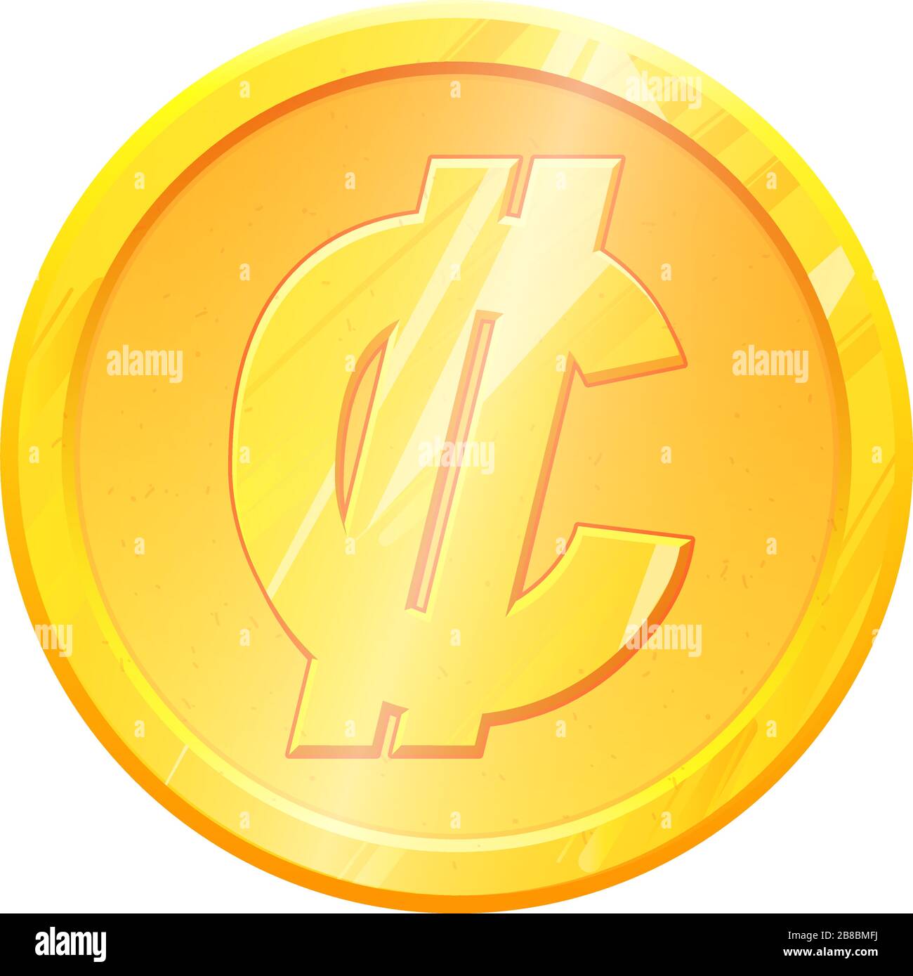 CRC Golden colon coin symbol on white background. Finance investment ...