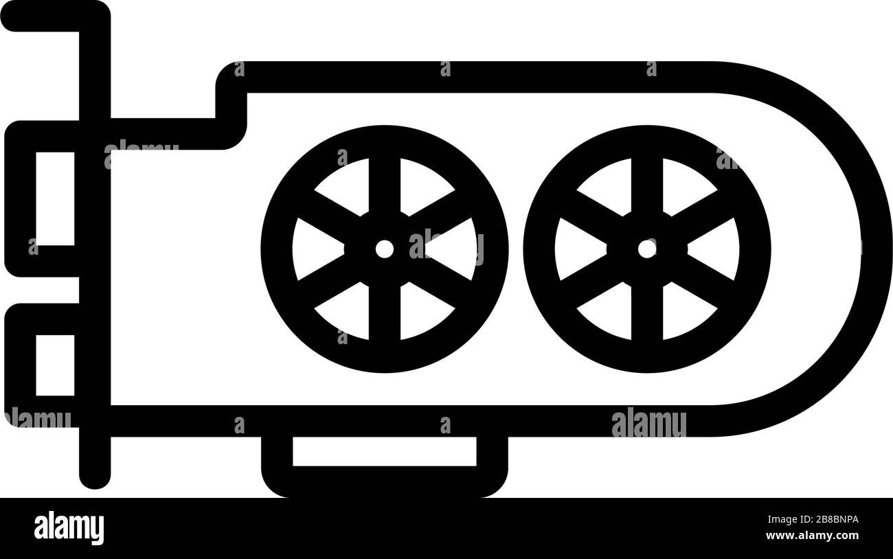 tuning computer icon vector outline illustration Stock Vector Image ...