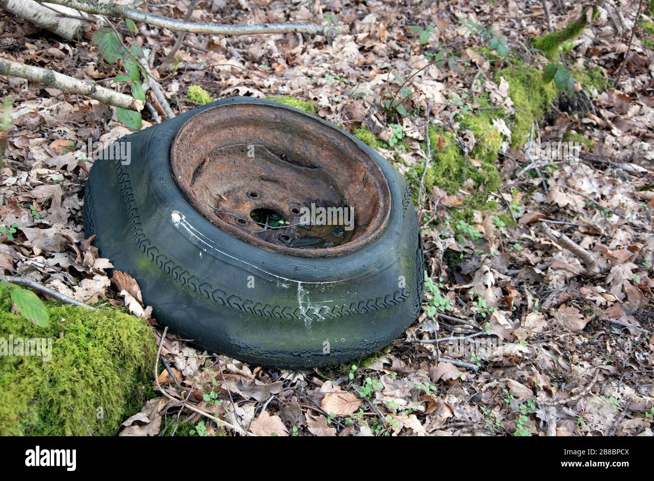 Old tire lying on hi-res stock photography and images - Alamy