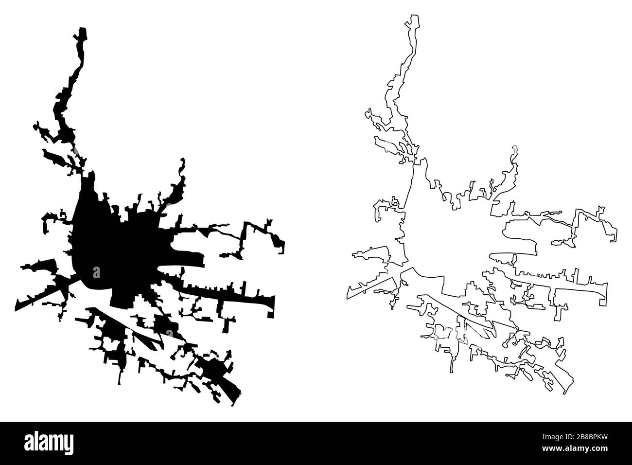 Pistoia City (Italian Republic, Italy, Tuscany) map vector illustration ...