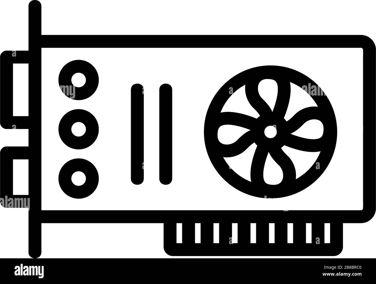 computer video card icon vector outline illustration Stock Vector Image ...