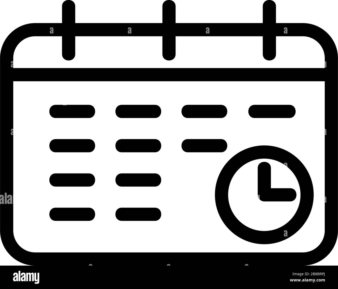 calendar deadline icon vector outline illustration Stock Vector Image ...