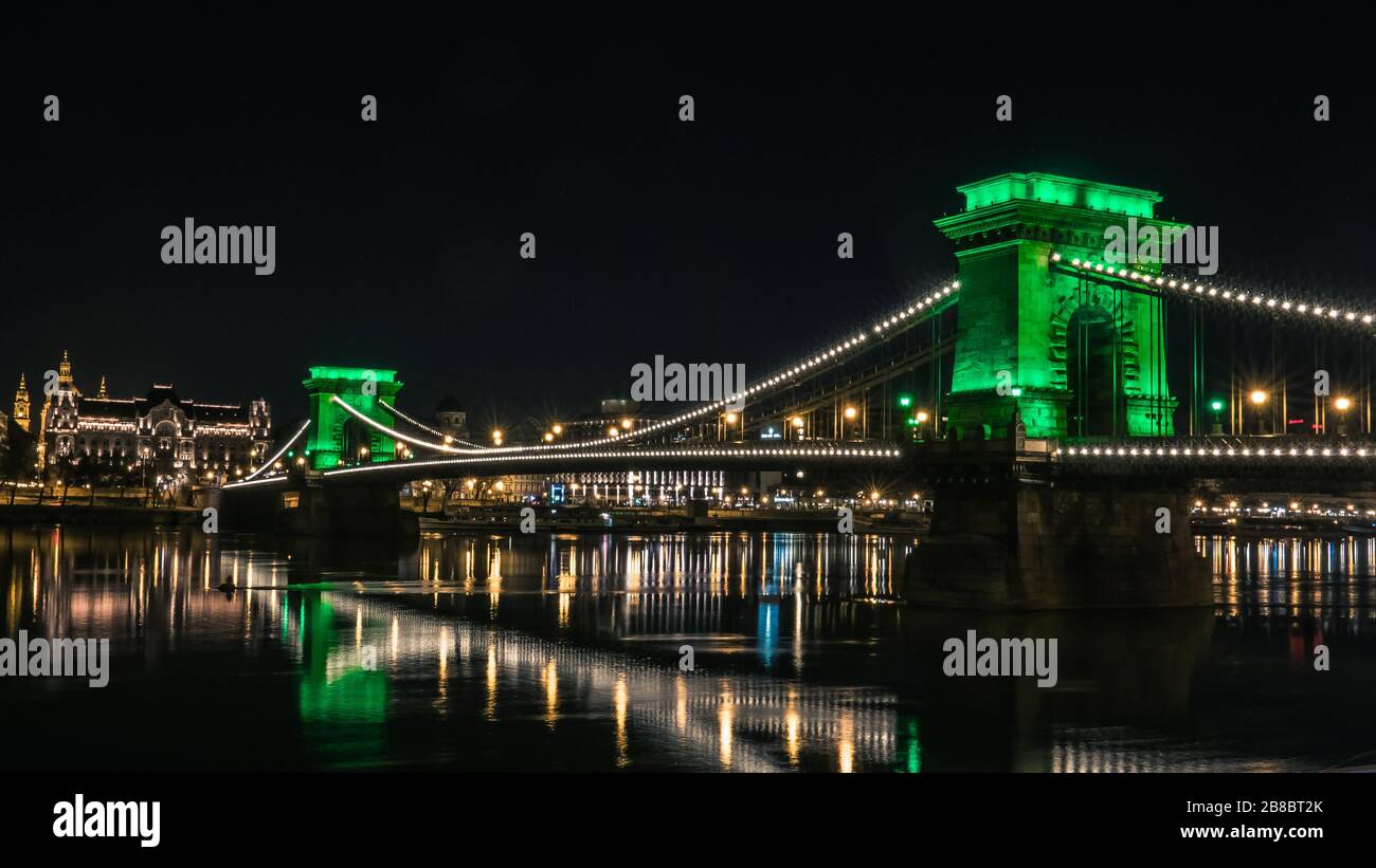 The Iconic Chain Bridge in Budapest Stock Photo - Alamy