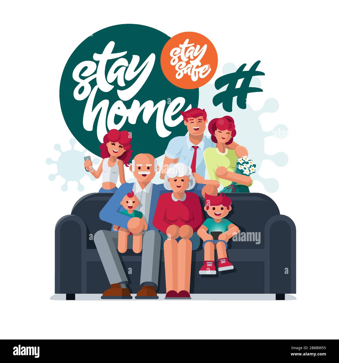 Stay home and stay safe Stock Vector Image & Art - Alamy