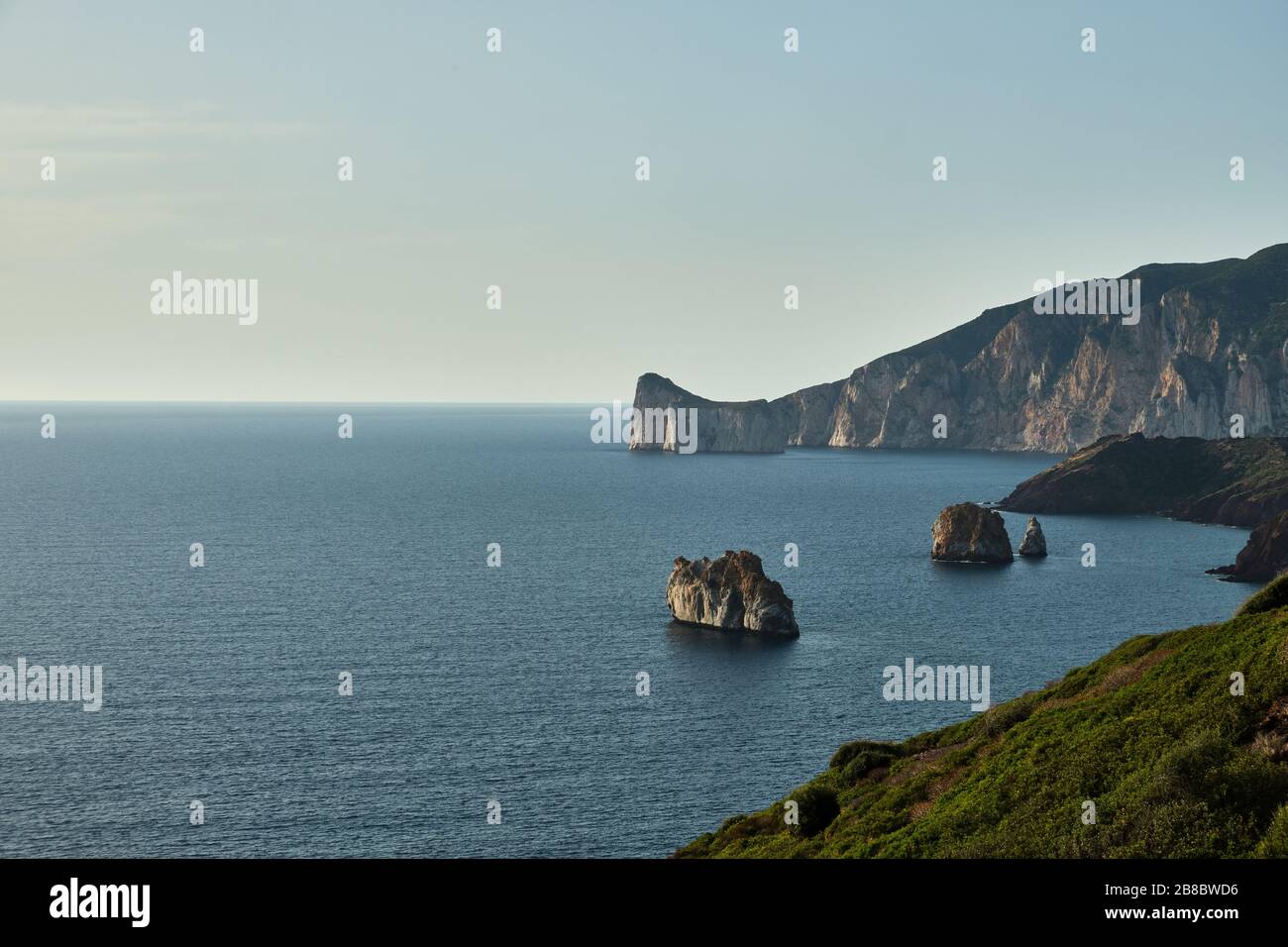 Pan di Zucchero faraglione, a big rock near Masua, Sardinia, Italy ...