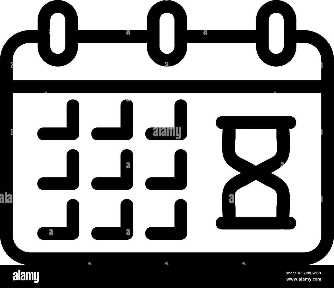 calendar deadline icon vector outline illustration Stock Vector Image ...