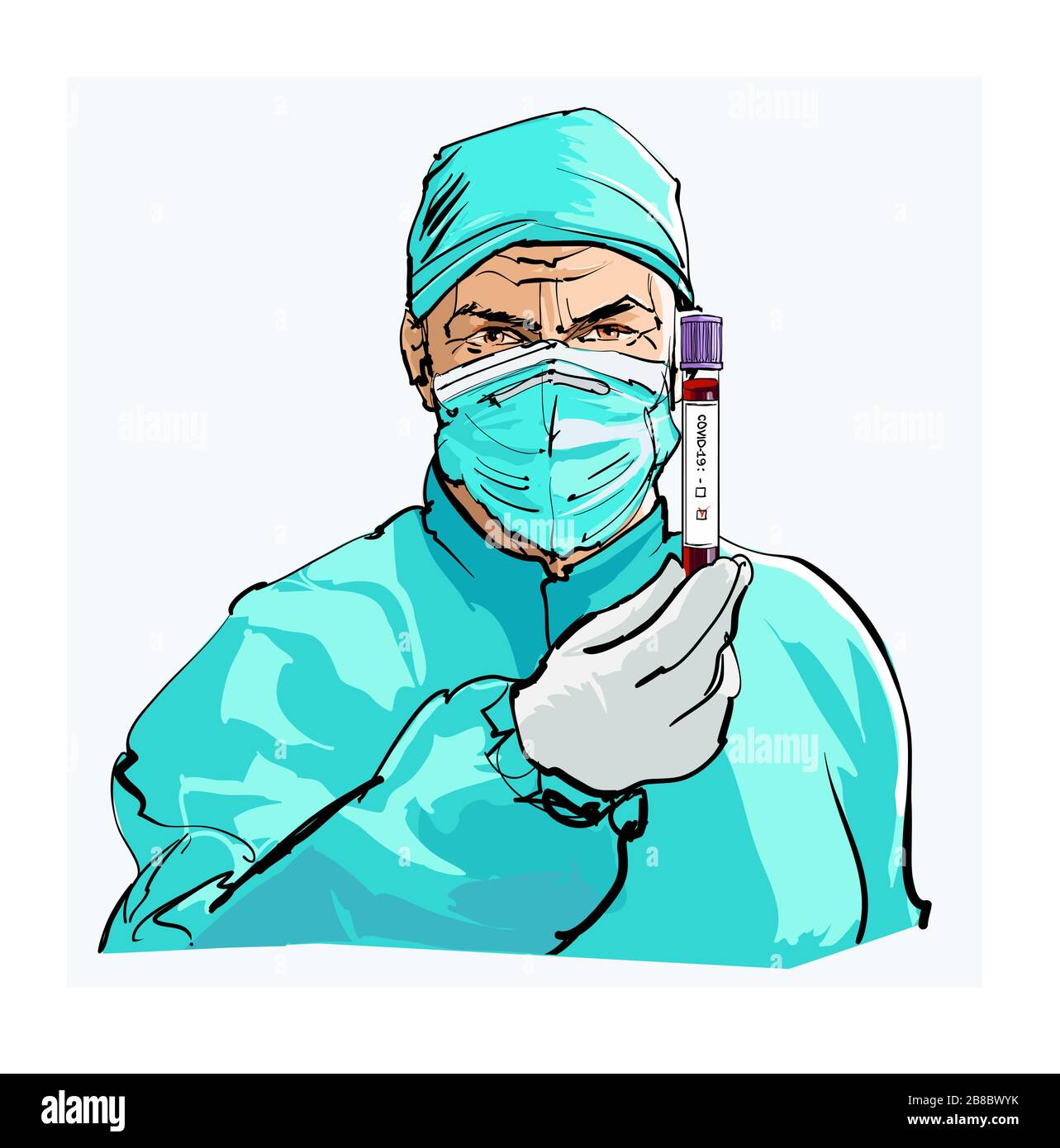 Doctor wearing mask checking Cut Out Stock Images & Pictures - Alamy
