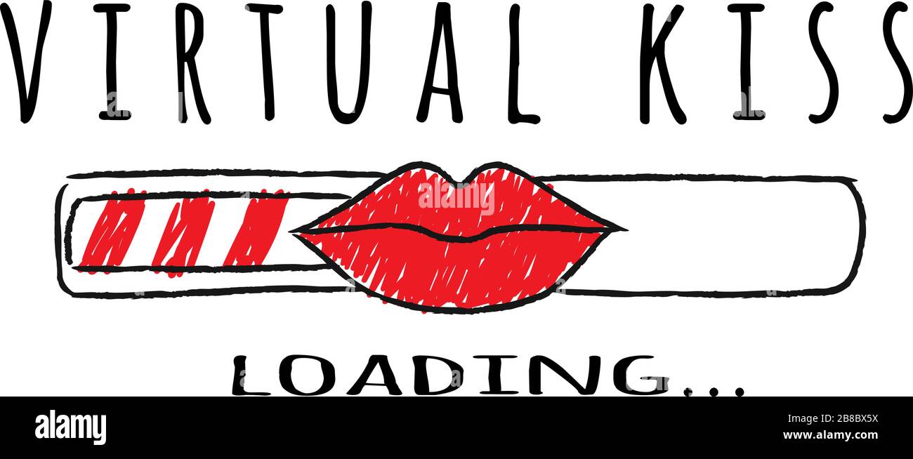 Progress bar with inscription - Virtual kiss loading and red lipst in ...