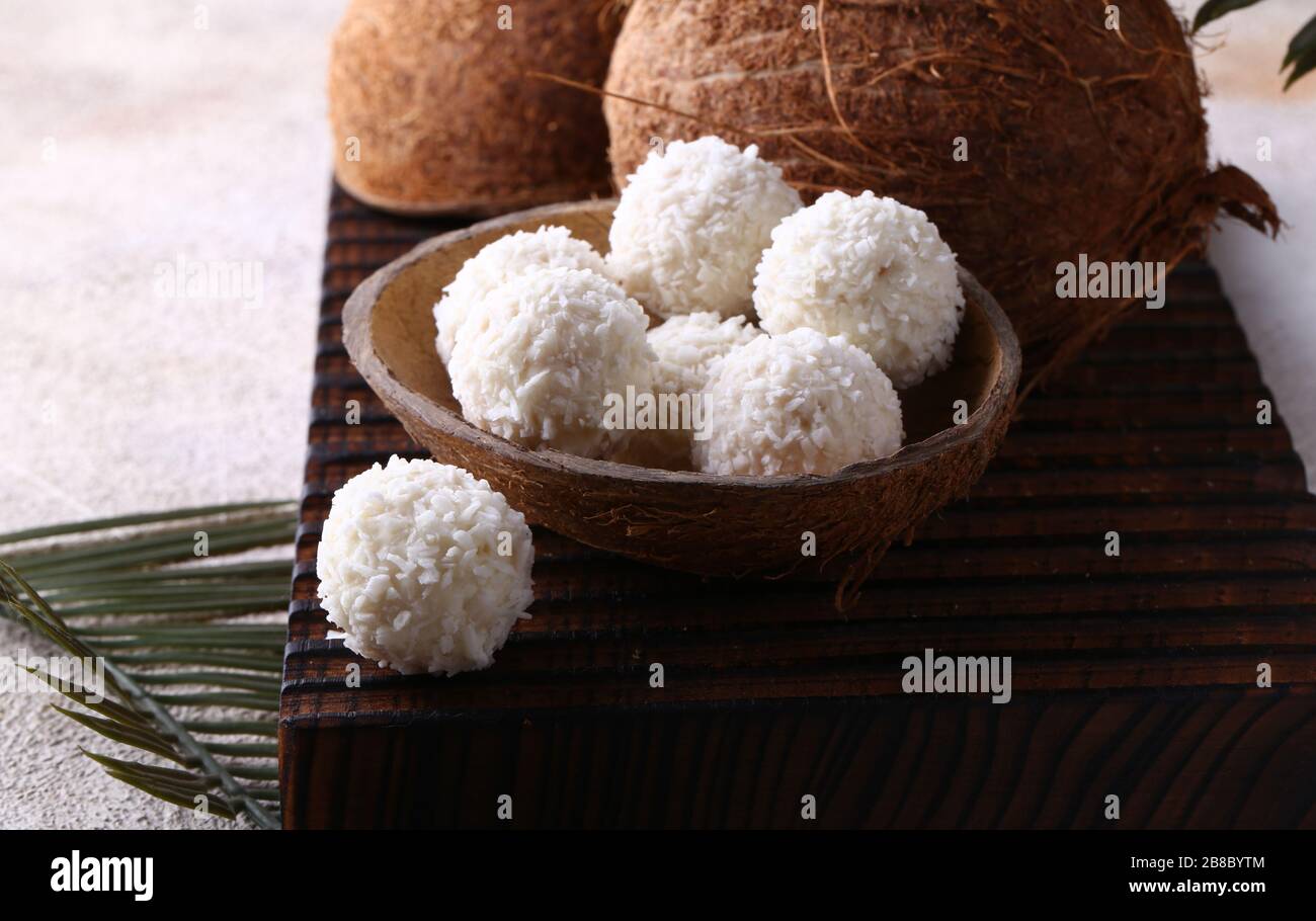 natural organic coconut candy for dessert Stock Photo - Alamy