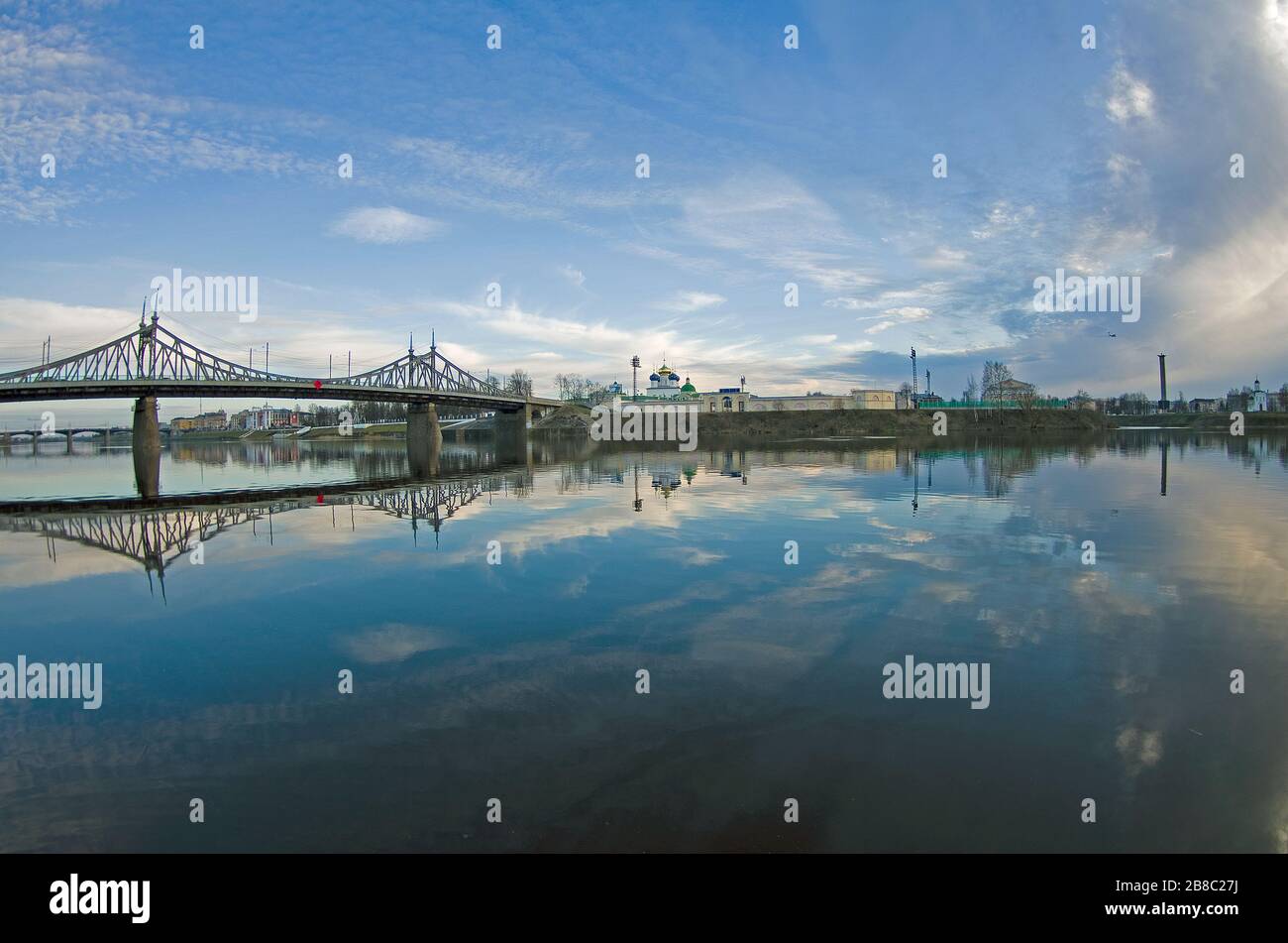 Riverview on the Volga river close to the Old Volga bridge, Old ...