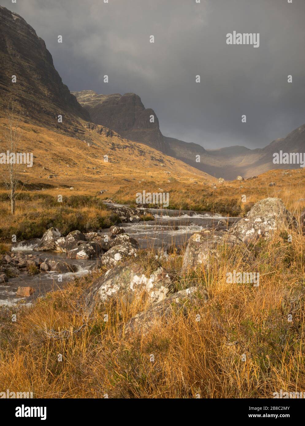 View from the Beallach na Ba, a high mountain pass in the Northwest ...