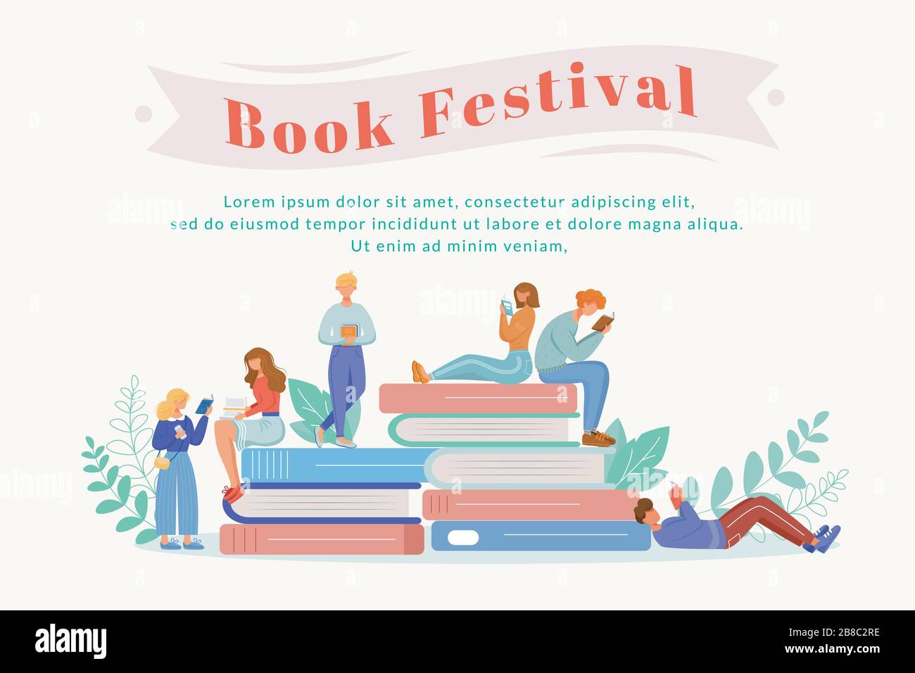 Book festival flat poster vector template Stock Vector Image & Art - Alamy