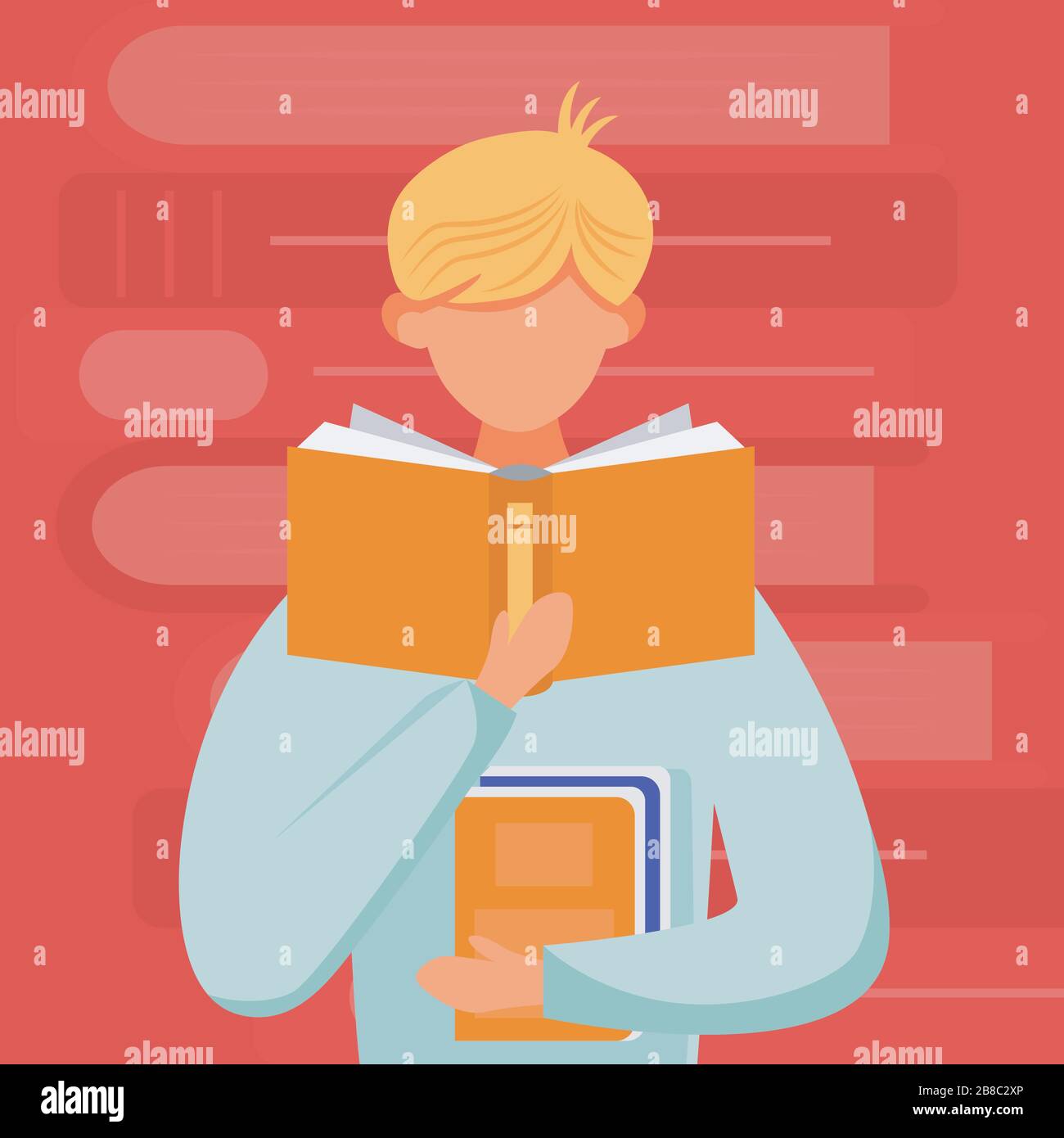 Man reading book flat vector illustration Stock Vector Image & Art - Alamy