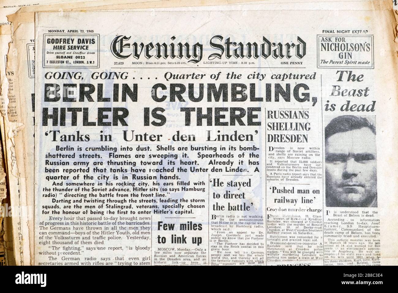 1945 newspapers hi-res stock photography and images - Alamy