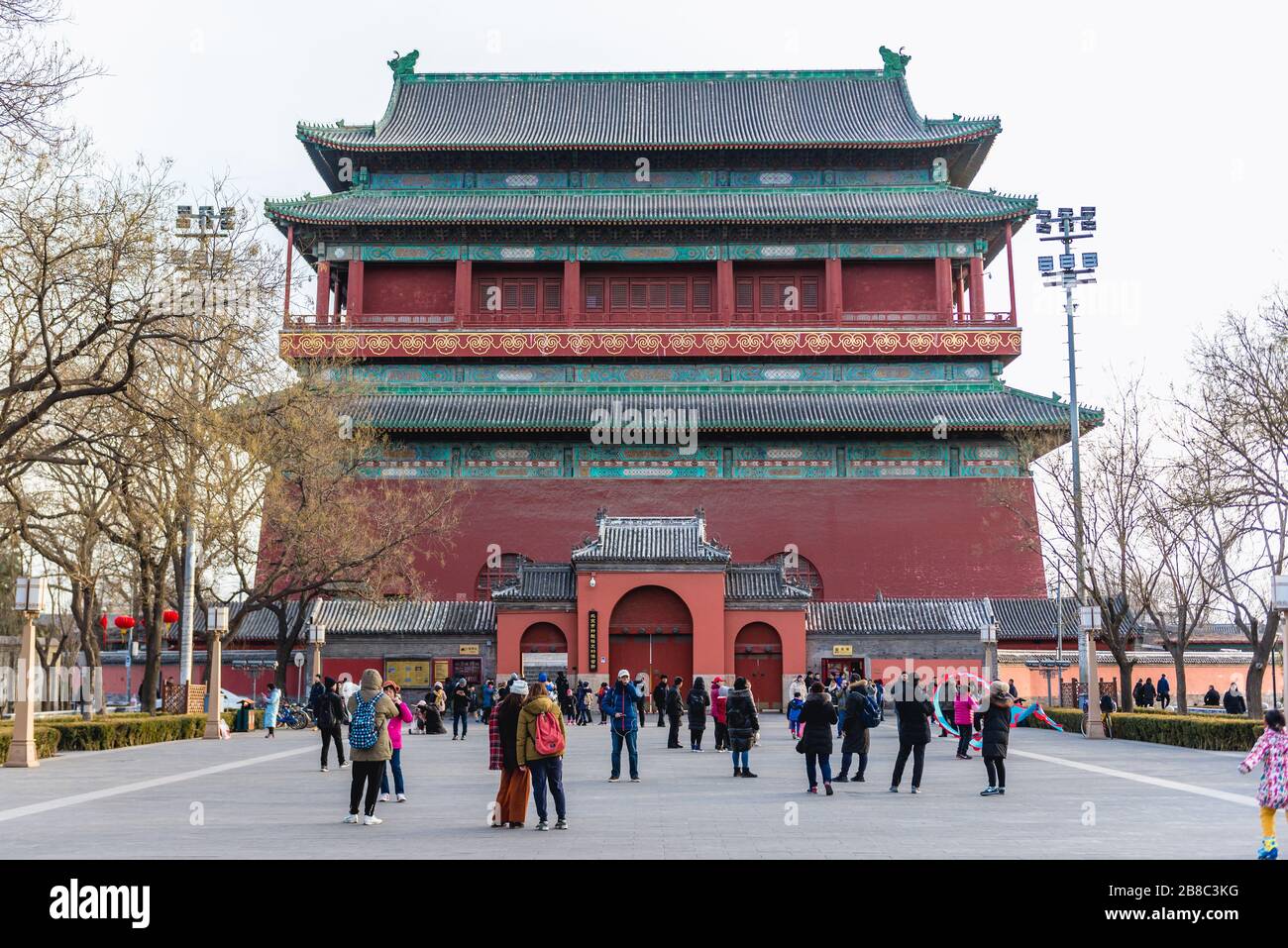 Drum Tower also called Gulou in Dongcheng district of Beijing, China ...