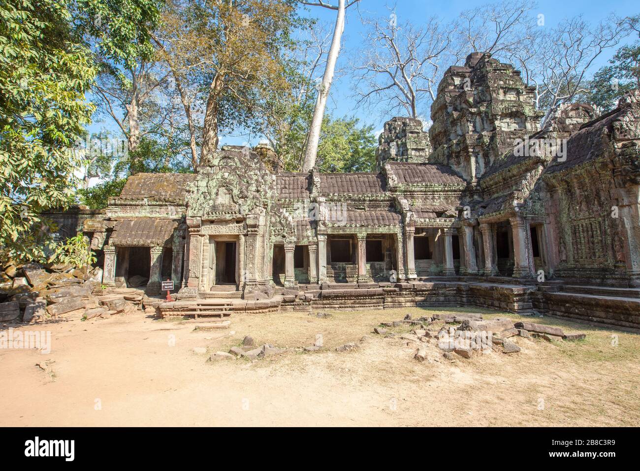 Ancient Khmer architecture ,Ta Prohm temple ruins hidden in jungle in ...