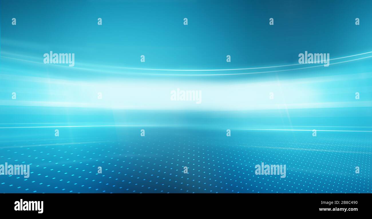 Graphical abstract technology background, light beams on blue ...
