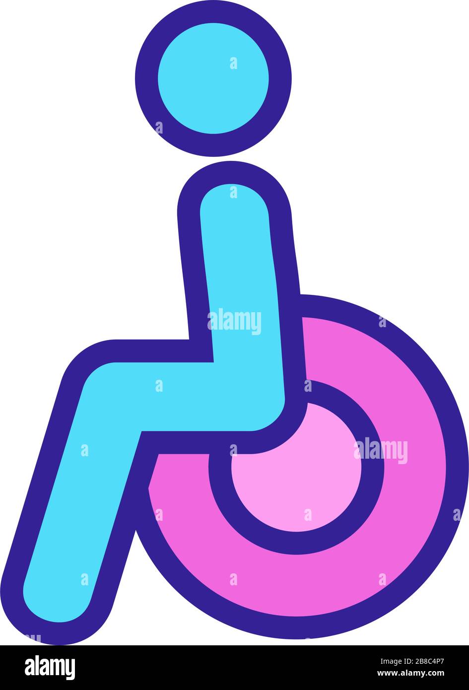 man wheelchair icon vector outline illustration Stock Vector Image ...