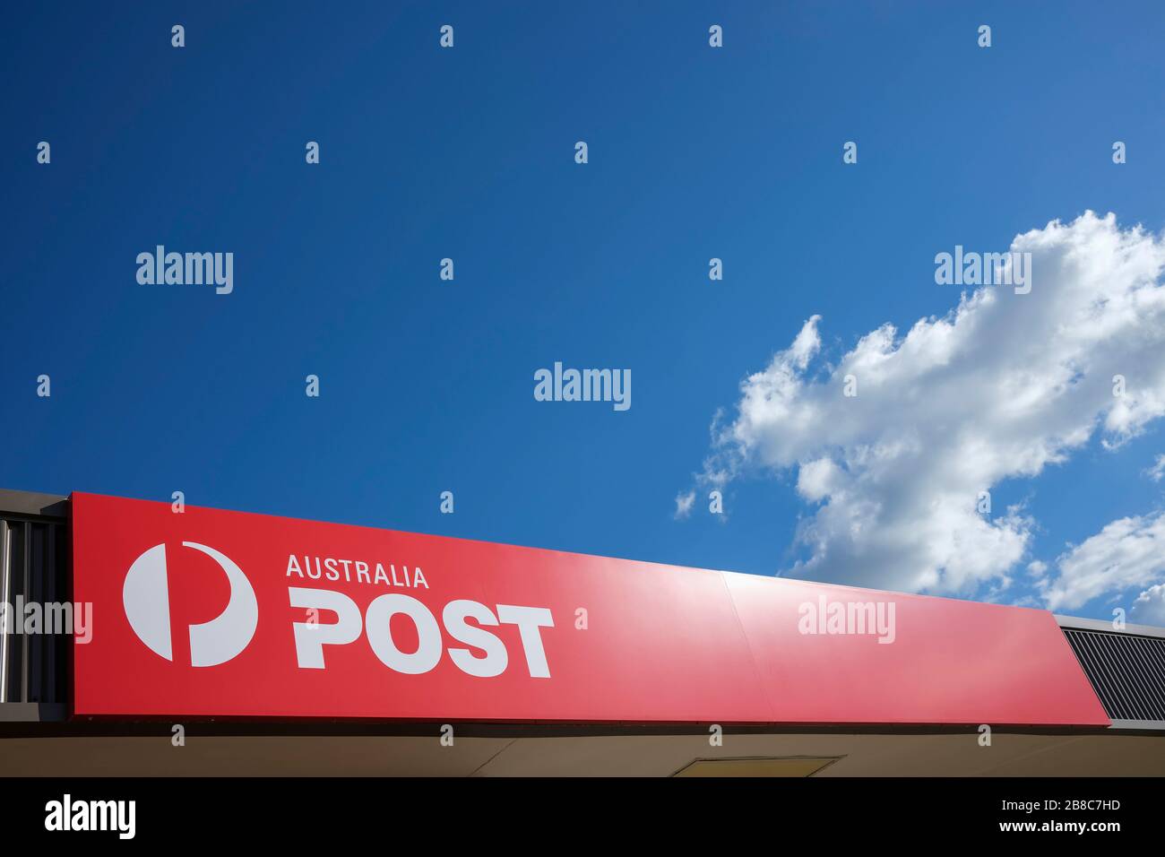 Australia Post sign above a post office building in Australia Stock ...