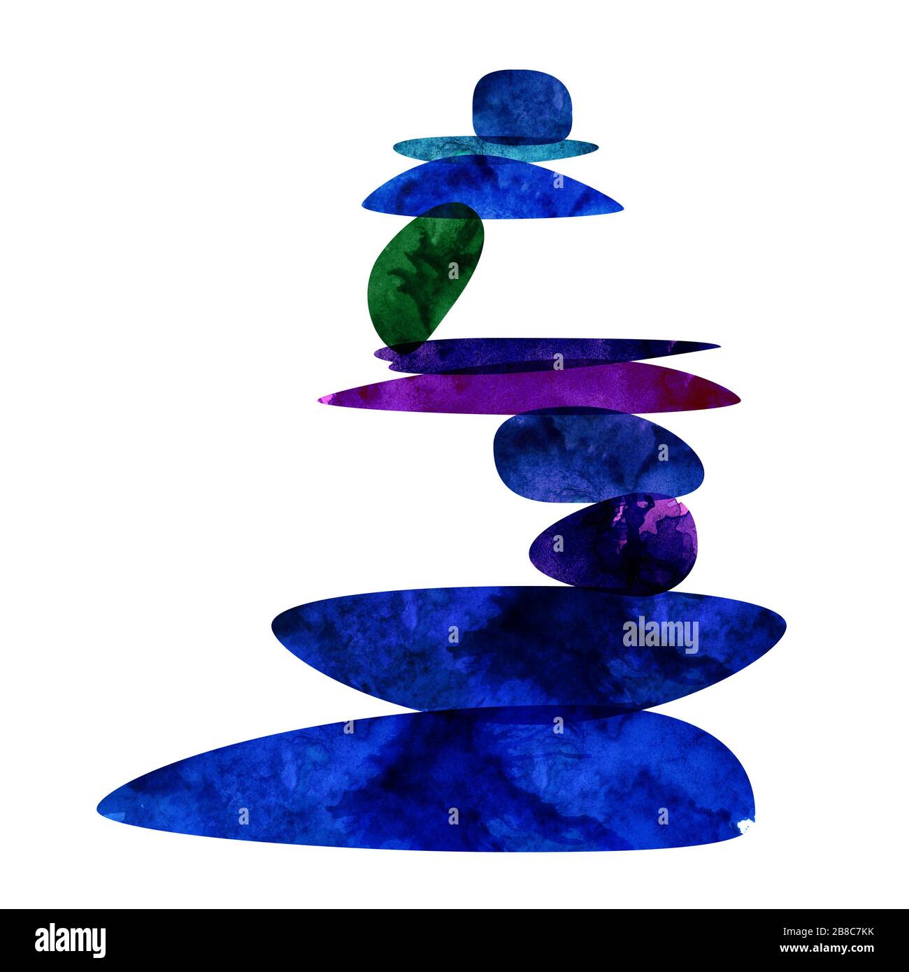 Abstract minimalistic illustration of colorful balance stones with ...