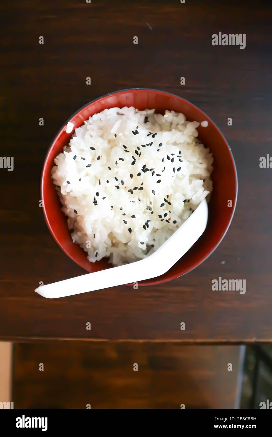 Japanese rice ,rice or Asian rice in top view Stock Photo - Alamy