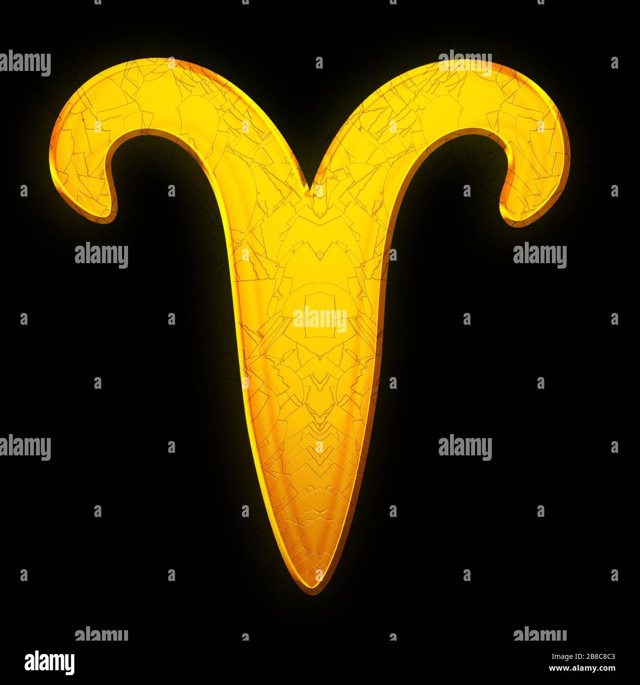 Decorative golden astrological zodiac symbol aries illustration Stock ...