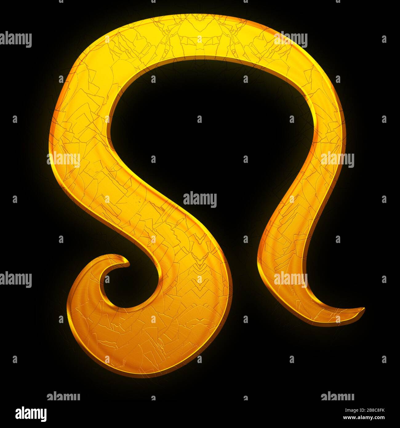 Decorative golden astrological zodiac symbol leo illustration Stock ...