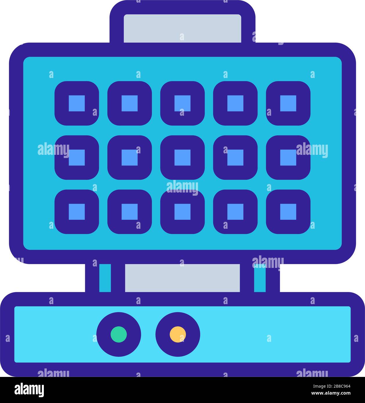 open waffle iron icon vector outline illustration Stock Vector Image ...