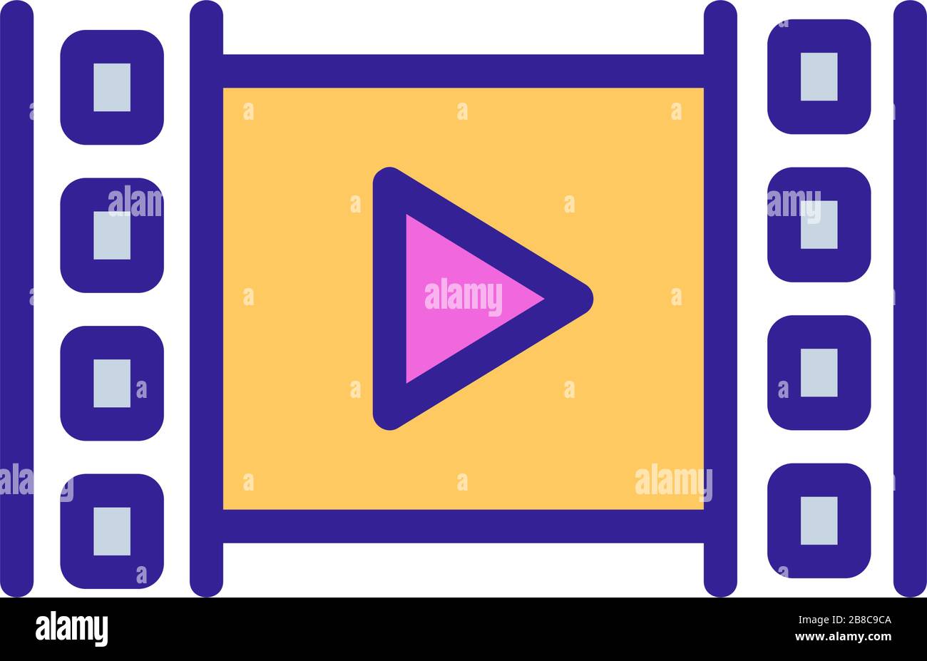 view the video icon vector outline illustration Stock Vector Image ...