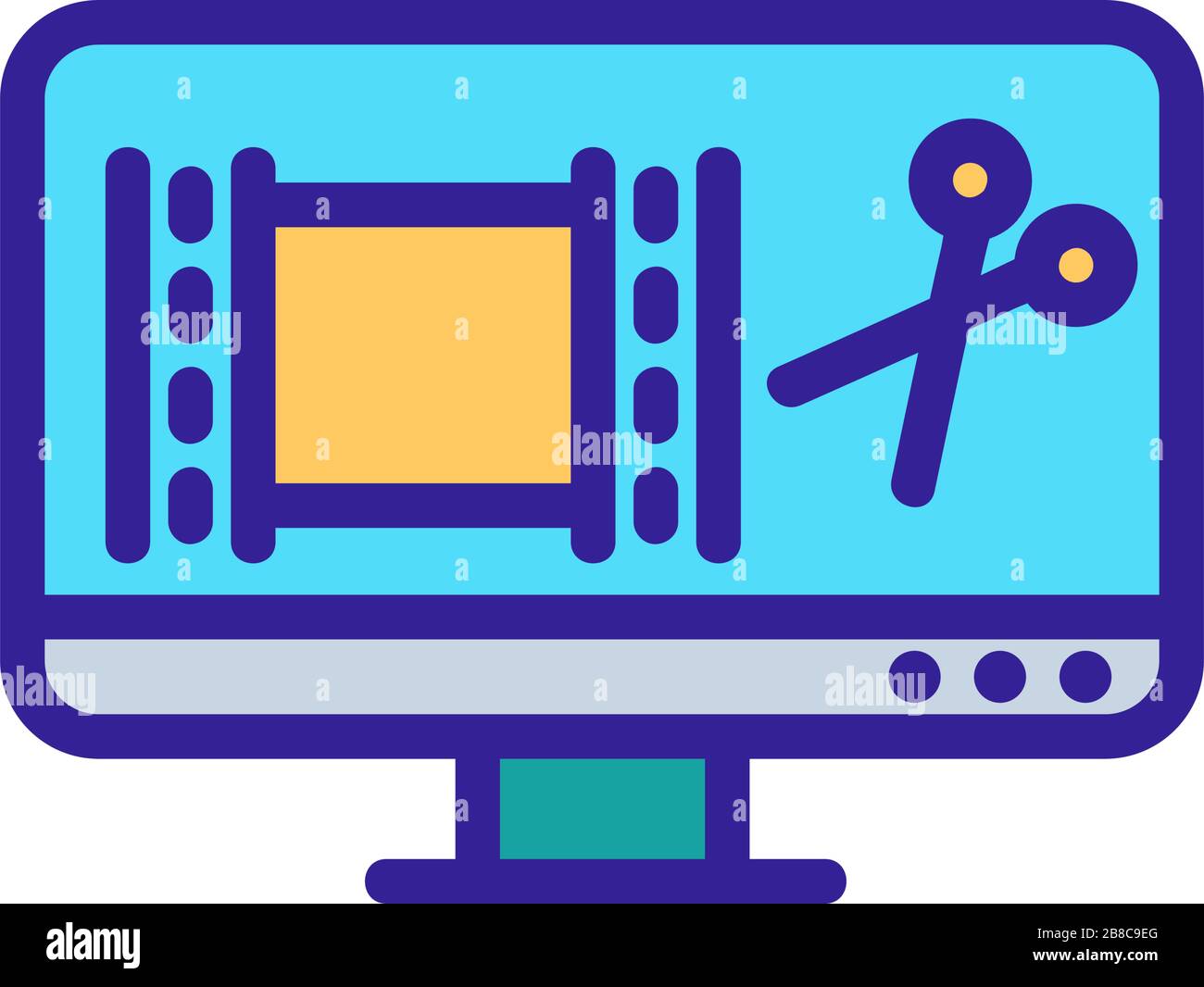 cut video icon vector outline illustration Stock Vector Image & Art - Alamy