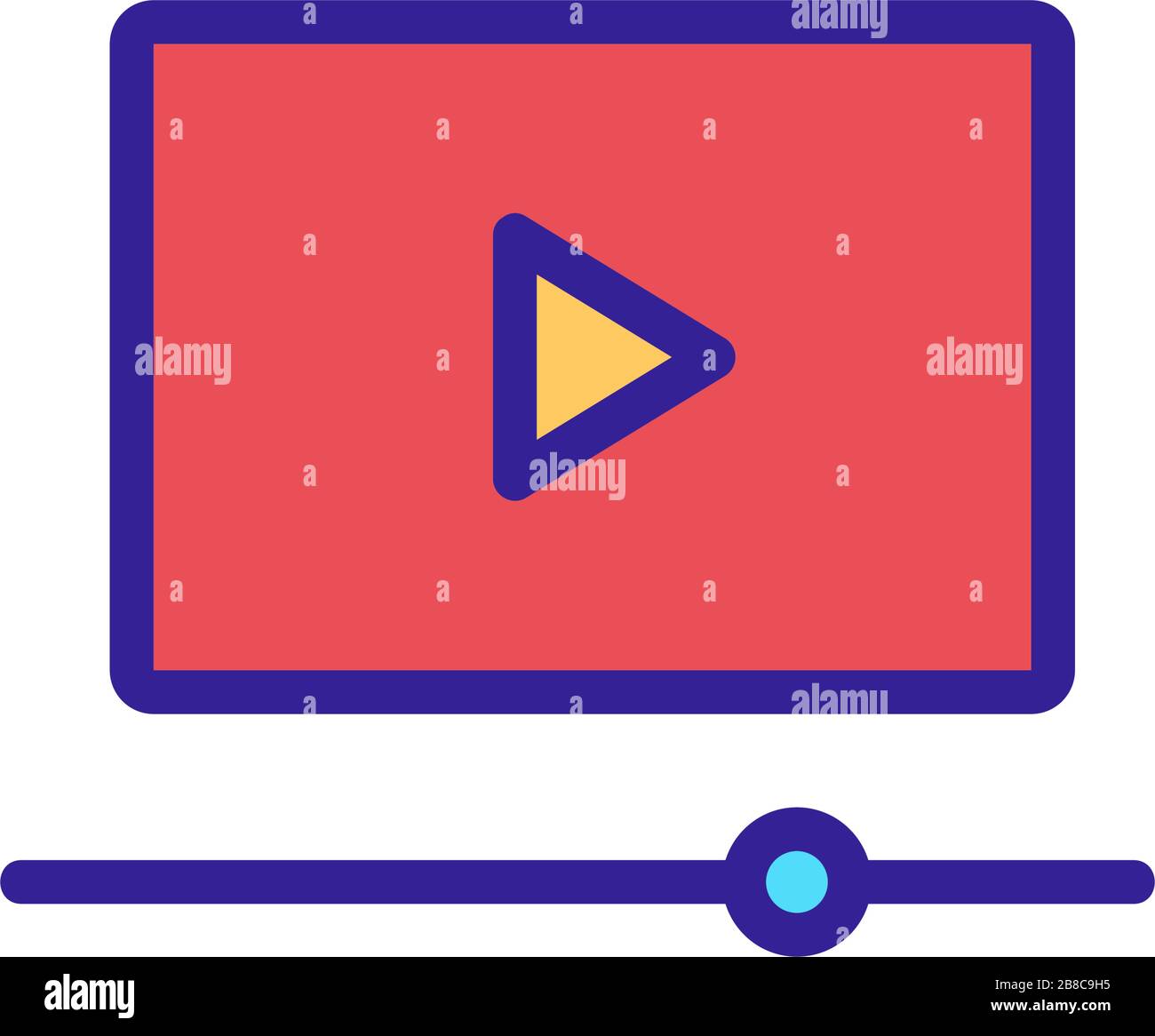 view the video icon vector outline illustration Stock Vector Image ...