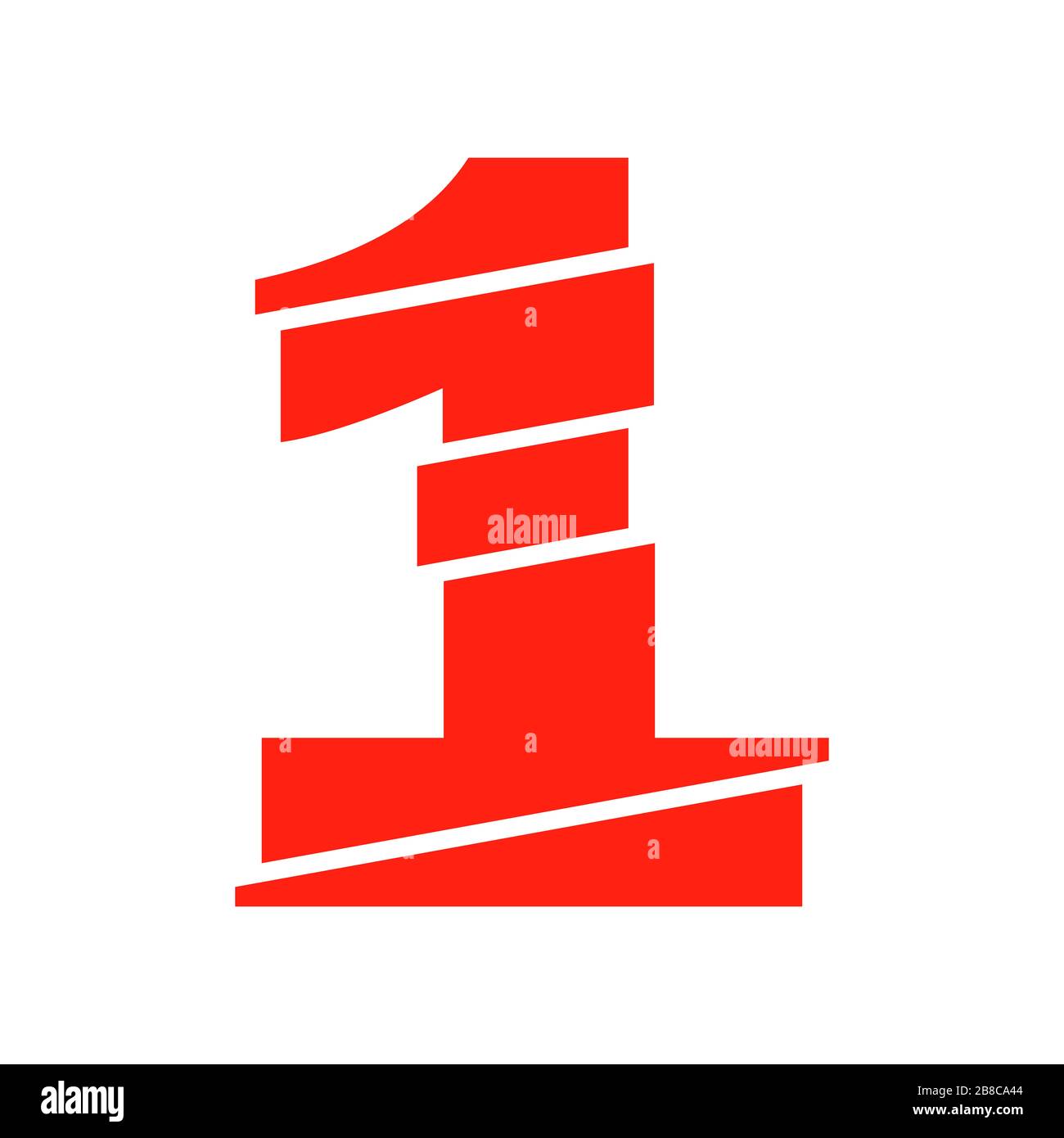 Modern Red 1 Number Design Vector Illustration. Numeral Vector Trendy ...