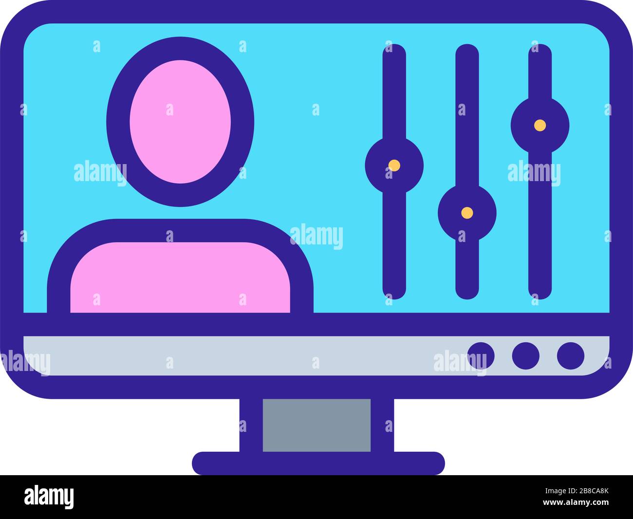 video processing icon vector outline illustration Stock Vector Image ...