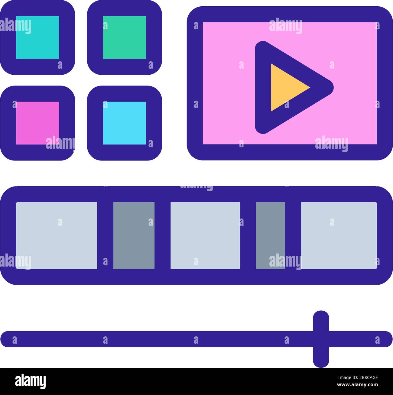 video editing icon vector outline illustration Stock Vector Image & Art ...