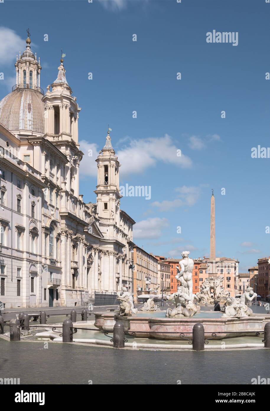 Piazza Navona is a famous central square in Rome, adorned with Baroque ...