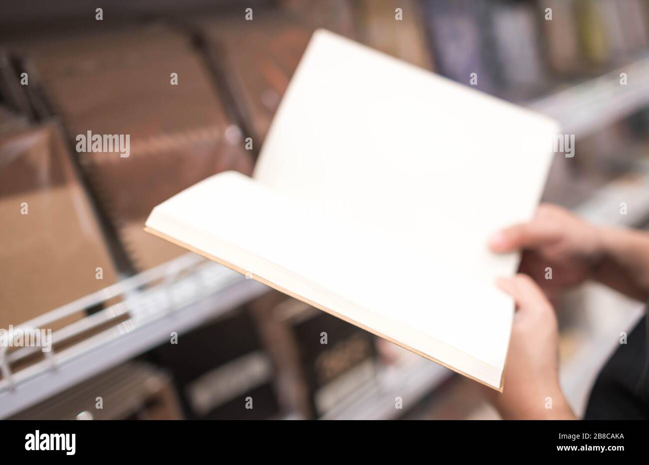 Blank white paper sheet of notebook stationery without line for writing ...