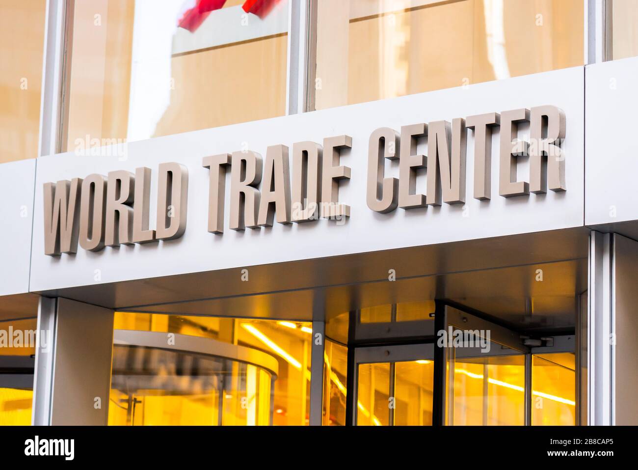 Signage of World Trade Center seen at the World Trade Center complex in ...