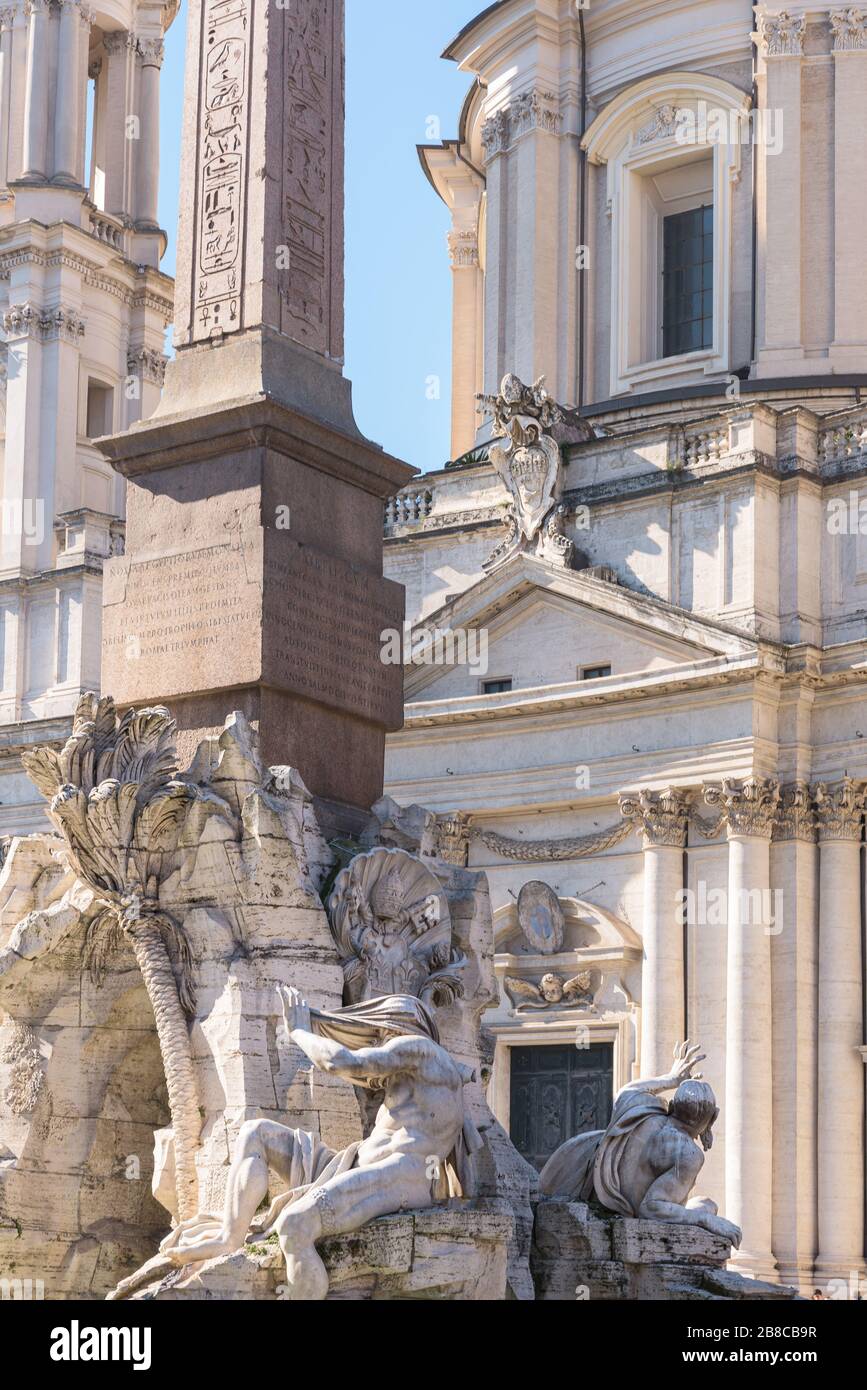 Piazza Navona is a famous central square in Rome, adorned with Baroque ...