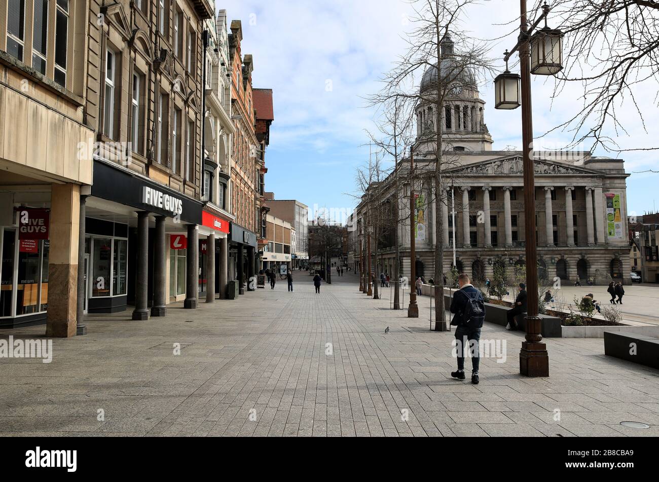 A general view of the empty Market Square in Nottingham Stock Photo - Alamy