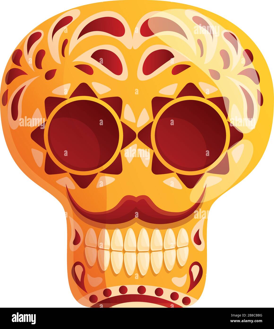 Mexican skull icon. Cartoon of mexican skull vector icon for web design ...